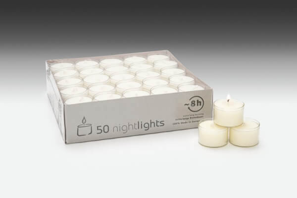 8 Hour Tea Lights Clear Cup | Bulk Candles, Lowest UK Prices | Long Burn