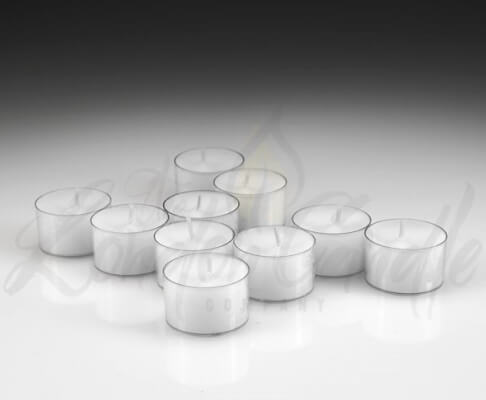 8 Hour Tea Lights Clear Cup | Bulk Candles, Lowest UK Prices | Long Burn